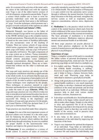 Effectiveness of Yoga on Mental Health of Students | PDF