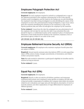 Critical HR Recordkeeping. From hiring to termination. | PDF