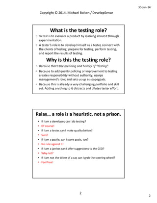 'The Real Agile Testing Quadrants' with Michael Bolton | PDF