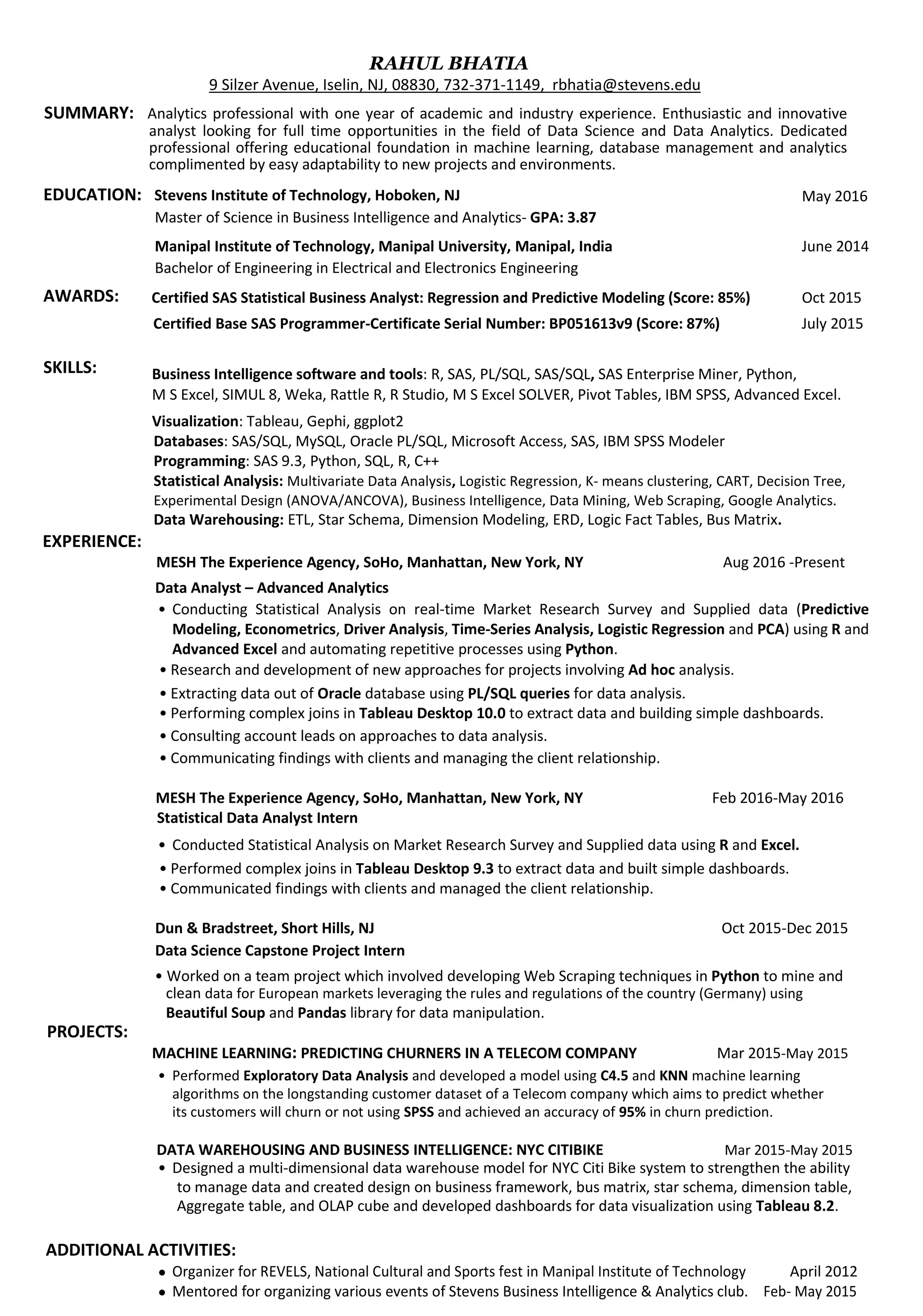 Rahul_Bhatia_resume_new | PDF