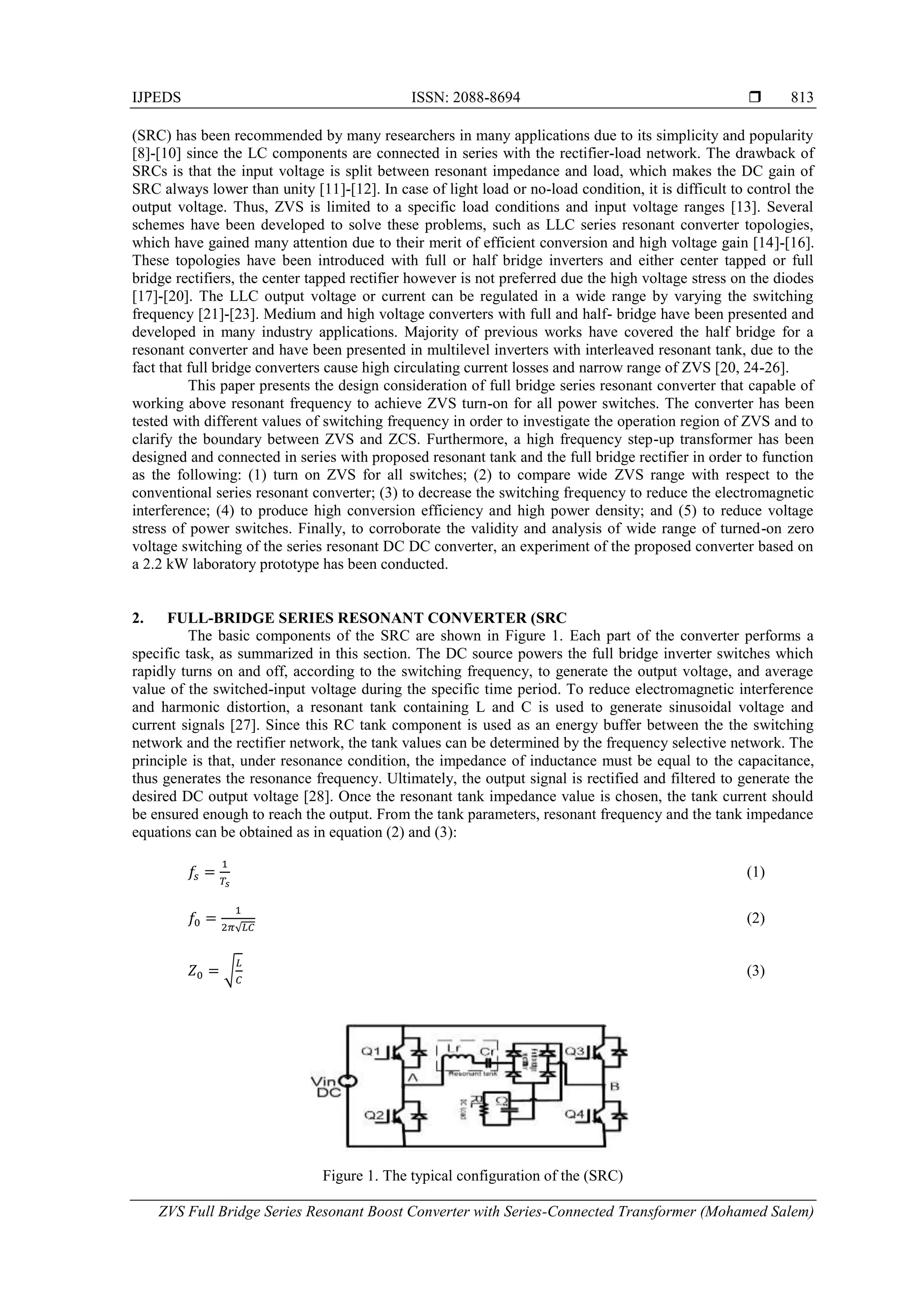 ZVS Full Bridge Series Resonant Boost Converter with Series-Connected Transformer | PDF