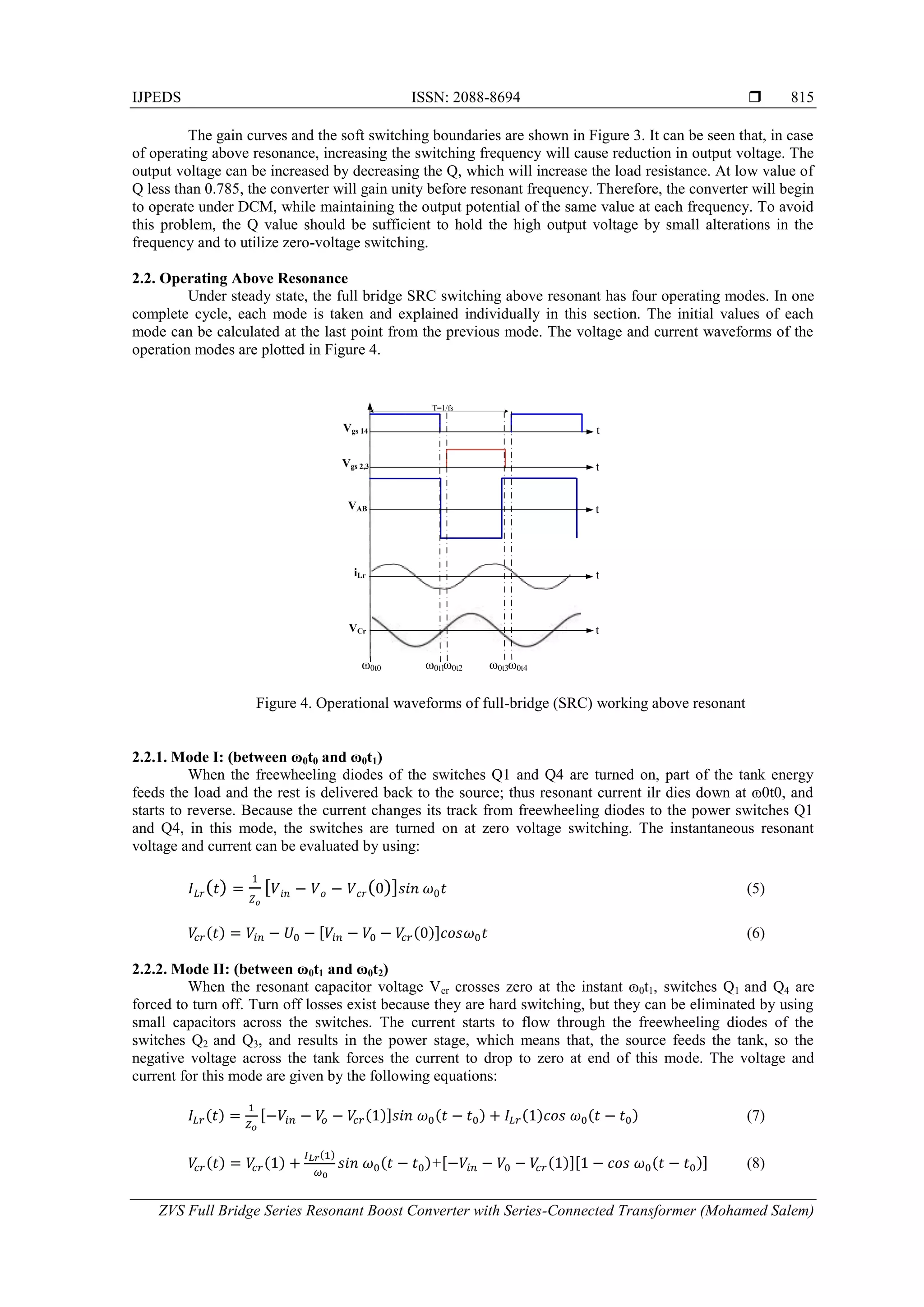 ZVS Full Bridge Series Resonant Boost Converter with Series-Connected Transformer | PDF