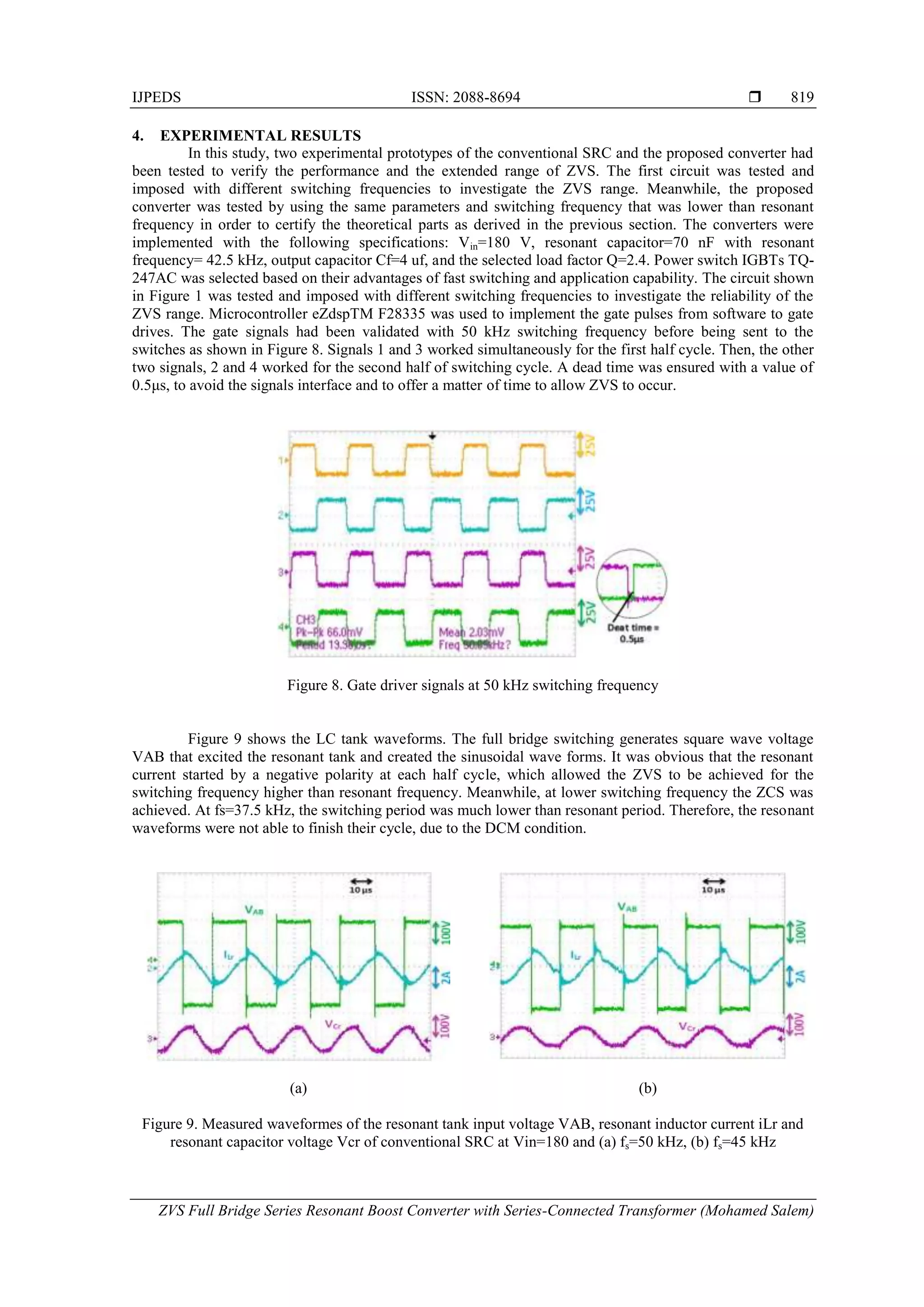 ZVS Full Bridge Series Resonant Boost Converter with Series-Connected Transformer | PDF