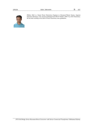 ZVS Full Bridge Series Resonant Boost Converter with Series-Connected Transformer | PDF