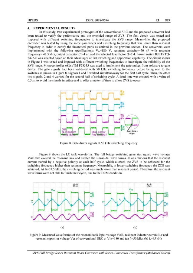 ZVS Full Bridge Series Resonant Boost Converter with Series-Connected Transformer | PDF