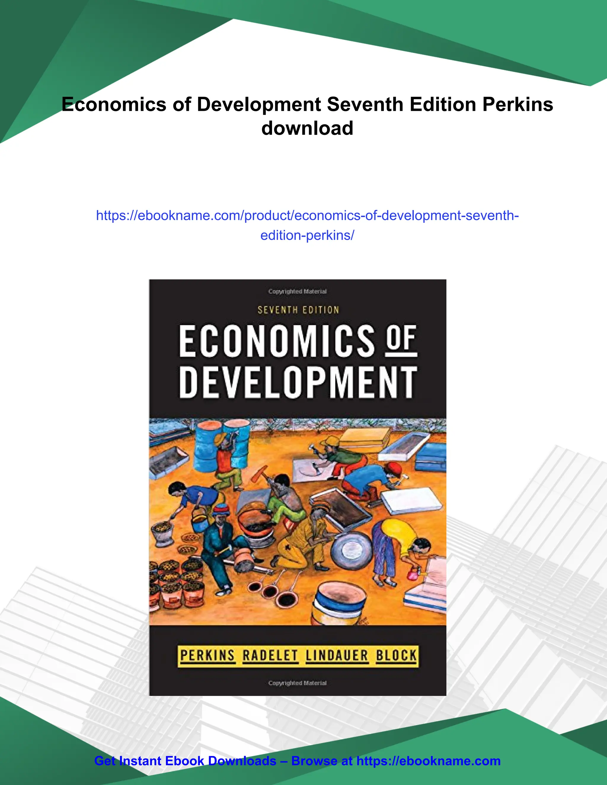 Economics of Development Seventh Edition Perkins | PDF