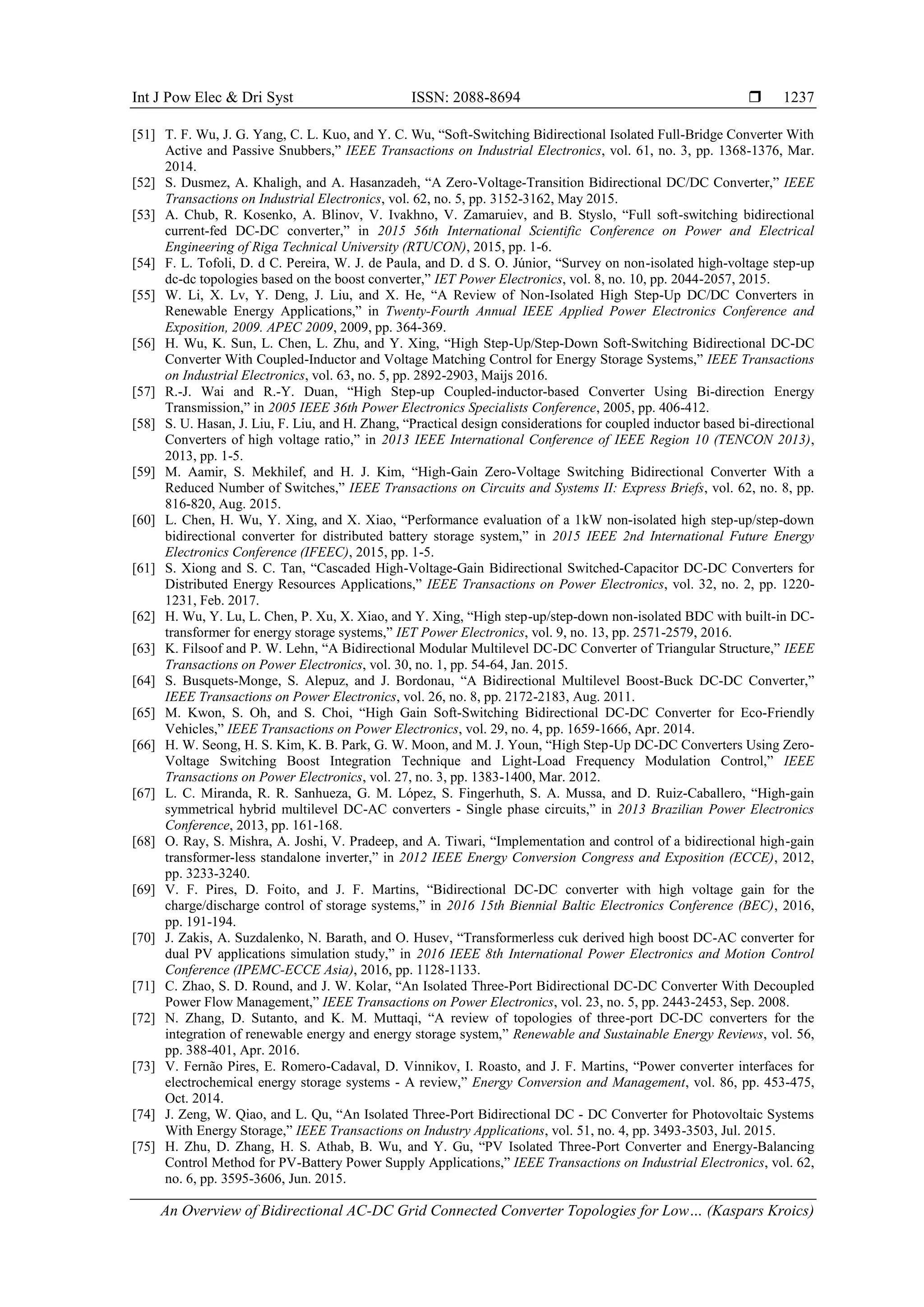 An Overview of Bidirectional AC-DC Grid Connected Converter Topologies ...
