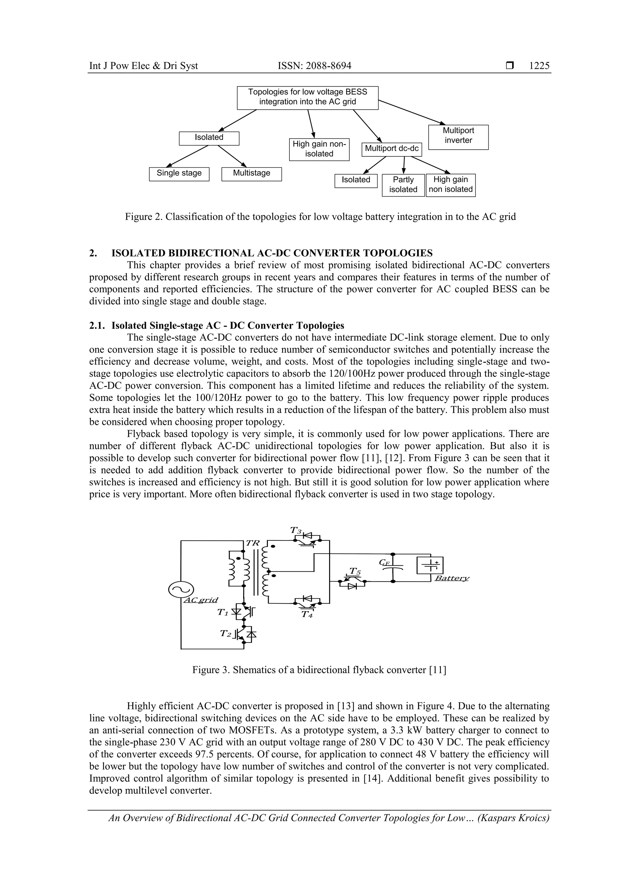 An Overview Of Bidirectional Ac Dc Grid Connected Converter Topologies