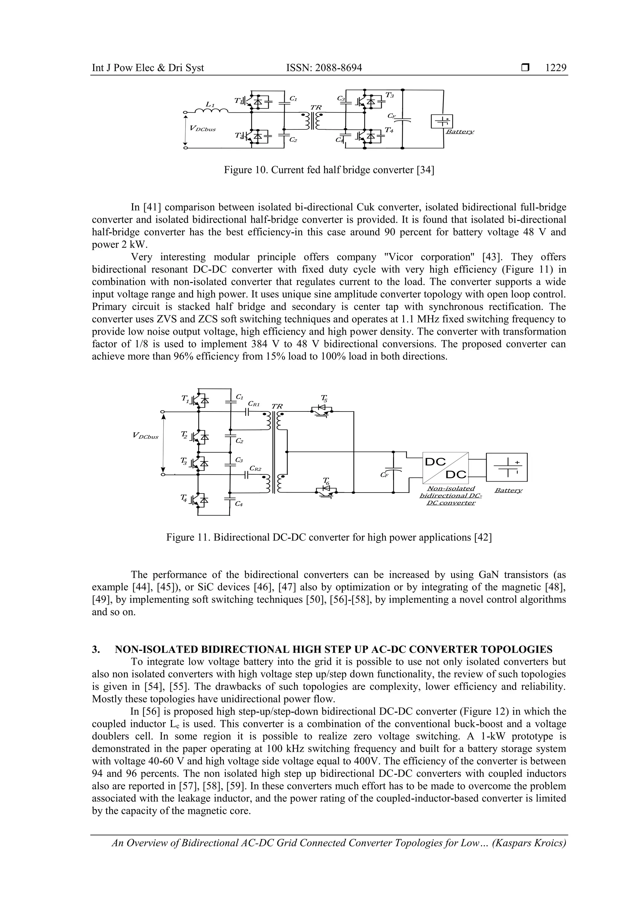 An Overview of Bidirectional AC-DC Grid Connected Converter Topologies for Low Voltage Battery ...