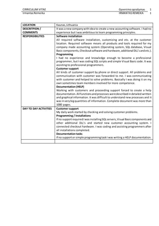 I.Remeika-CV_Detailed | PDF