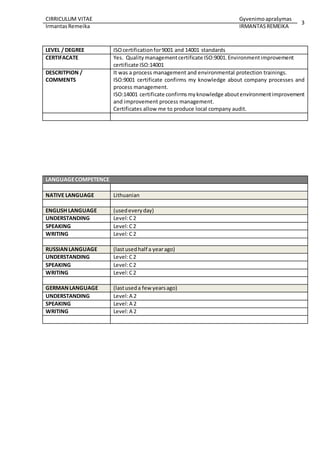 I.Remeika-CV_Detailed | PDF
