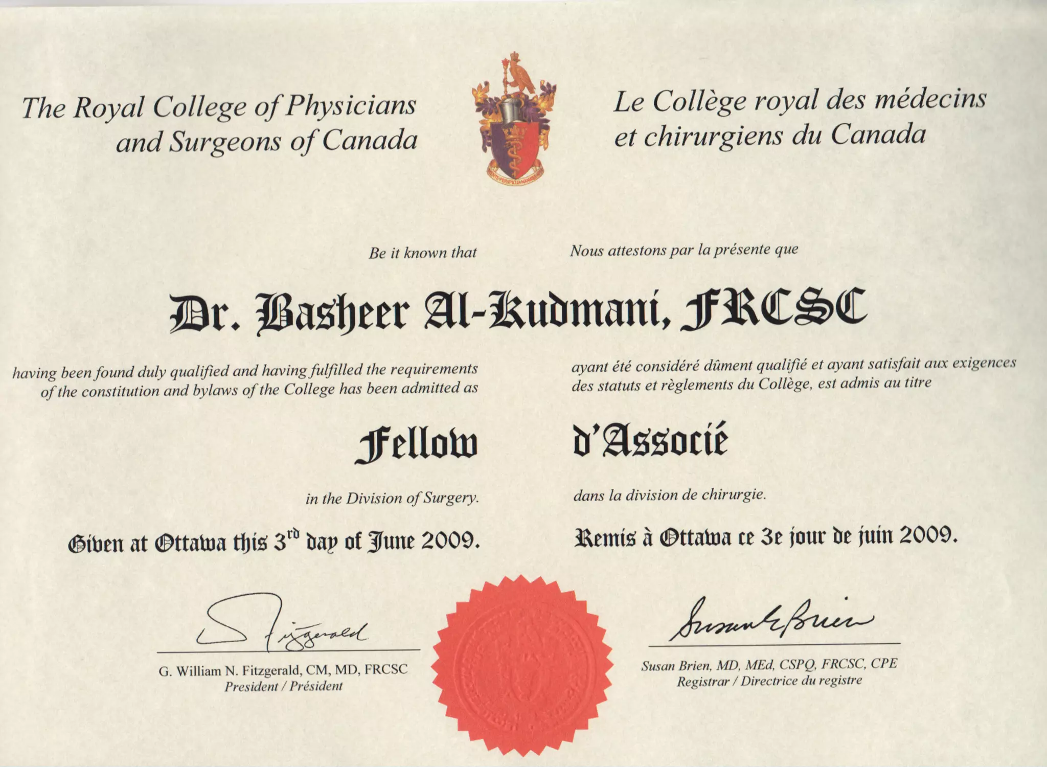 Royal College Certificate - Fellow | PDF