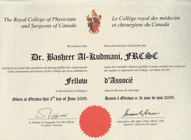 Royal College Certificate - Fellow | PDF