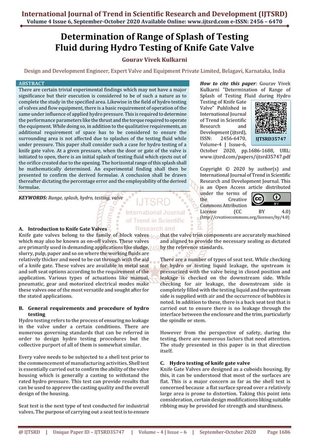 Determination of Range of Splash of Testing Fluid during Hydro Testing ...
