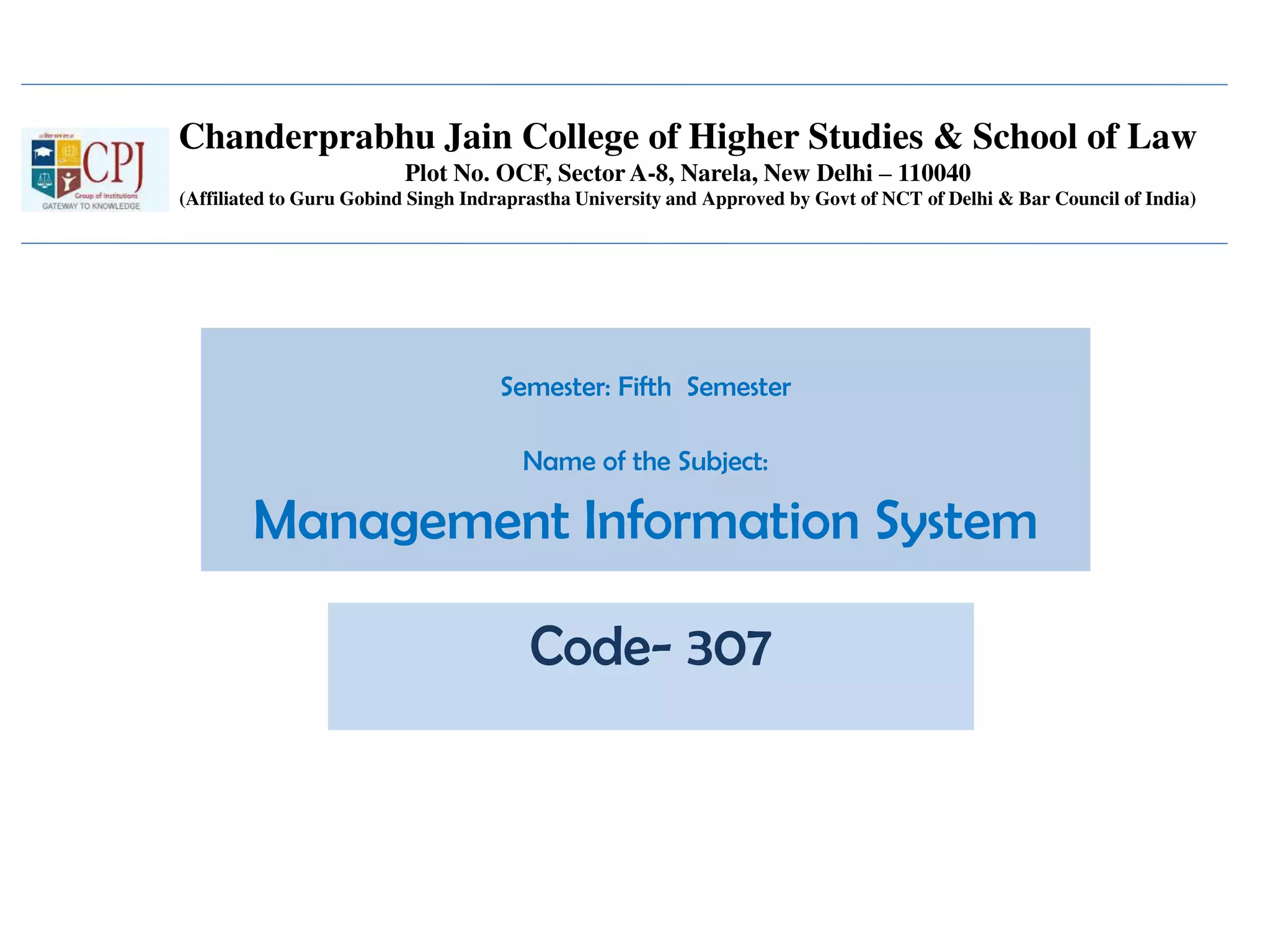 Management Information System | PPT