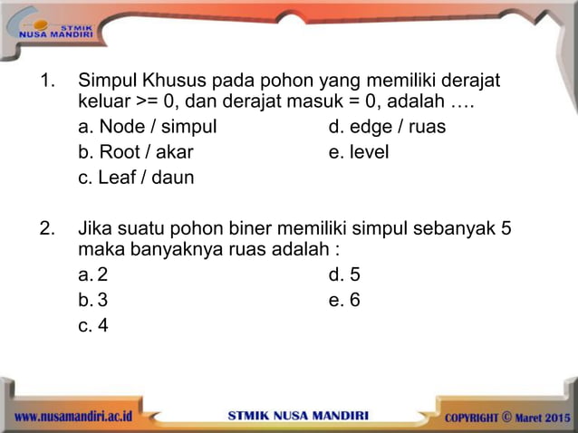 Quiz UAS Struktur Data | PDF