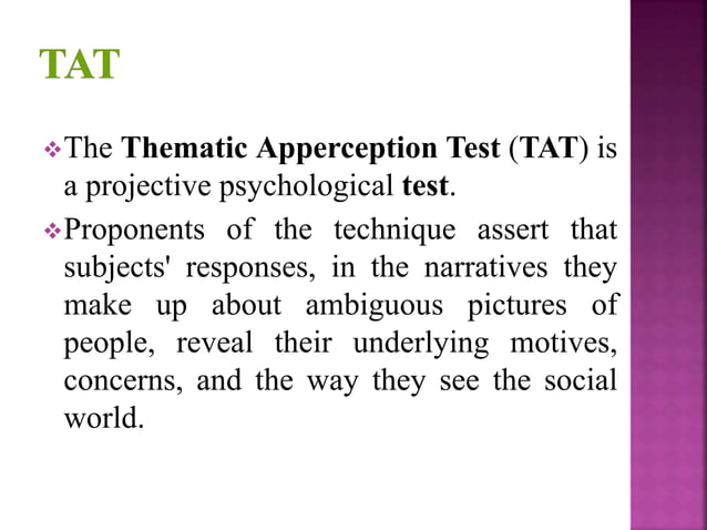 projective Techniques | PPTX | Mental Health | Diseases and Conditions