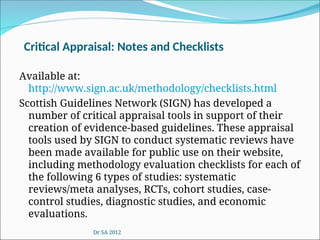 Critical-Appraisal of evidence medical 1 | PPT