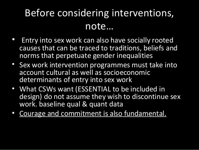 Commercial Sex Workers An Overview Of The Terminology And Interventio…