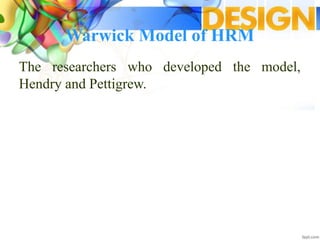 warwick model by Maricel G. Tangonan: Ph D. Development Education | PPTX