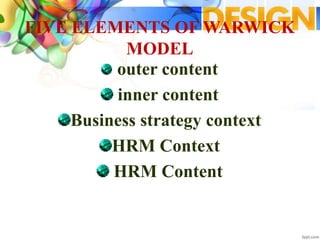 warwick model by Maricel G. Tangonan: Ph D. Development Education | PPTX