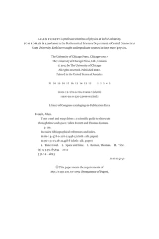 Time Travel and Warp Drives Allen Everett | PDF