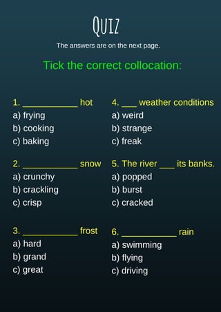 Weather Collocations | PDF