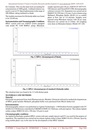 Development and Validation of HPLC Method for Estimation of Gliclazide in Gliclazide Tablets ...