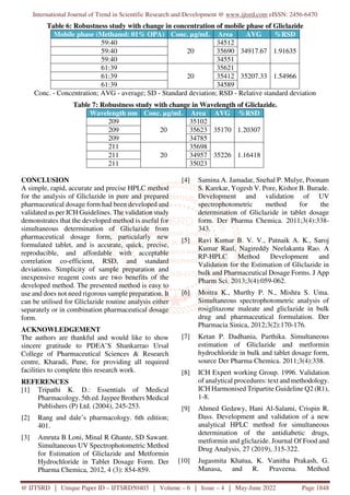 Development and Validation of HPLC Method for Estimation of Gliclazide in Gliclazide Tablets ...
