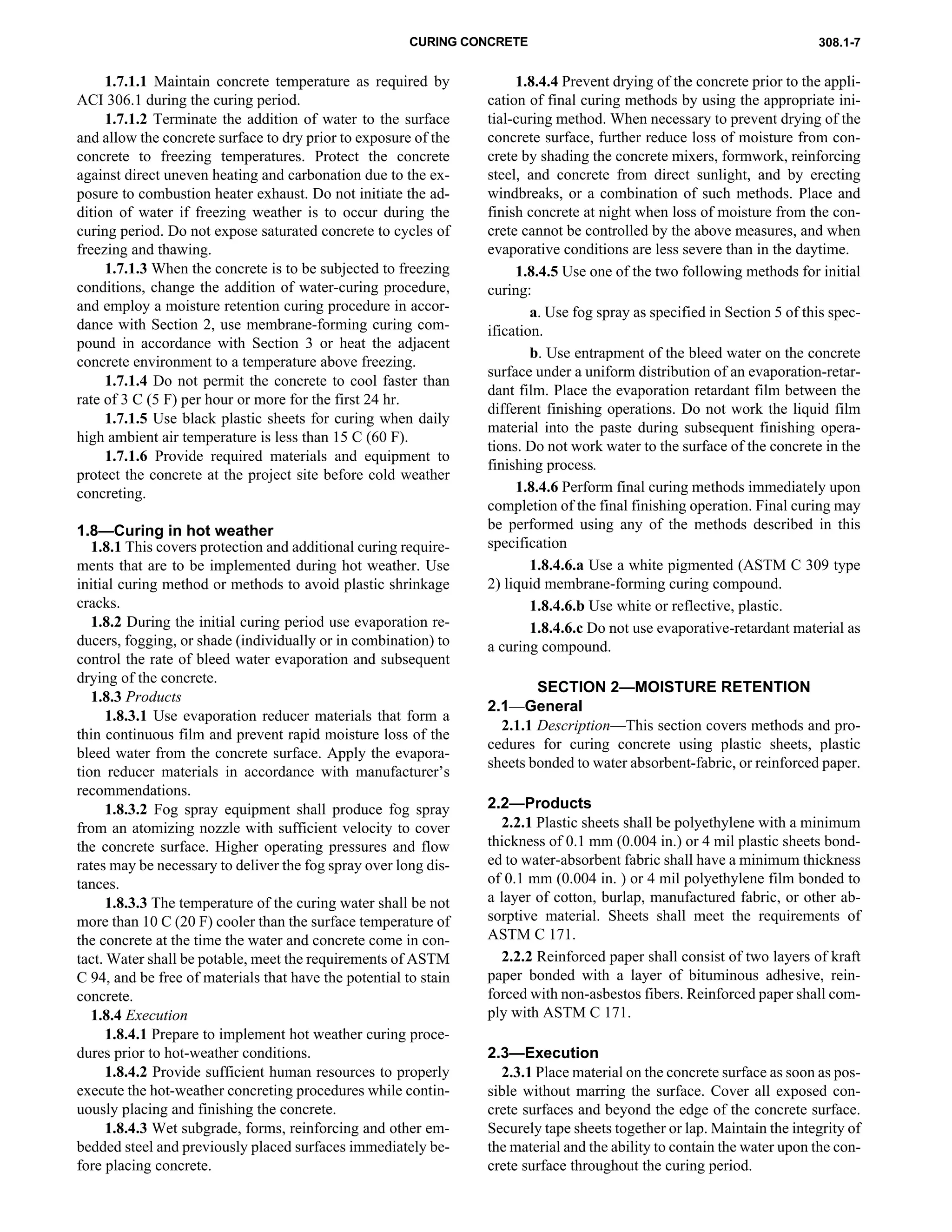 308.1 98 sandard specification for curing concrete | PDF