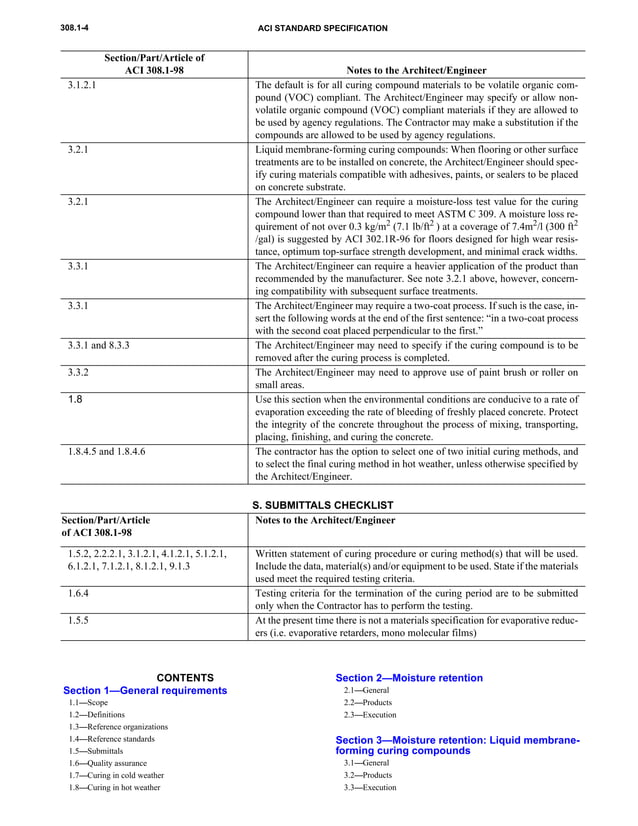 308.1 98 sandard specification for curing concrete | PDF