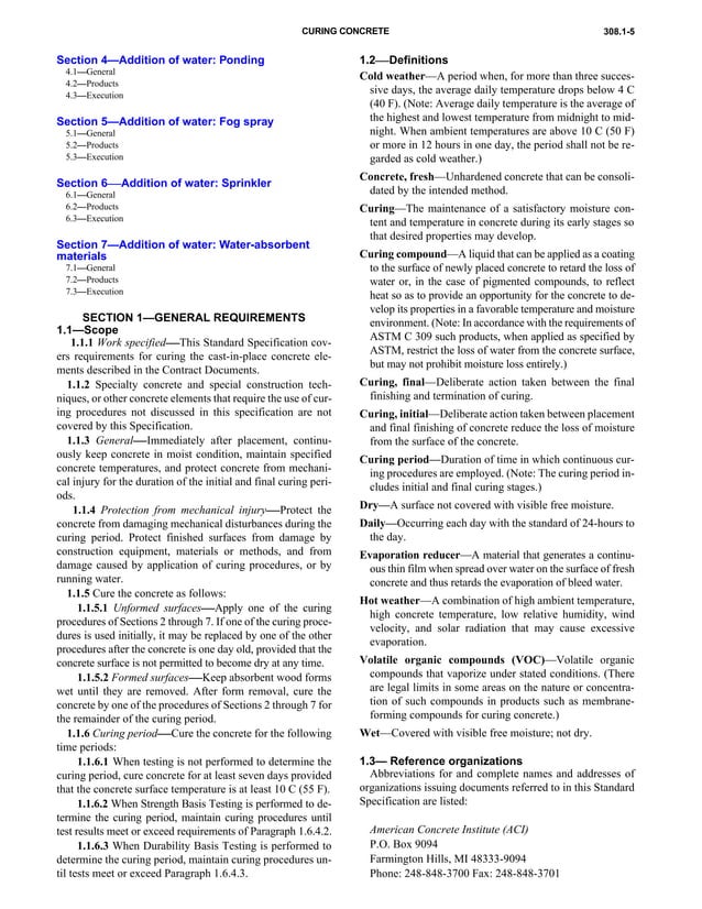 308.1 98 sandard specification for curing concrete | PDF