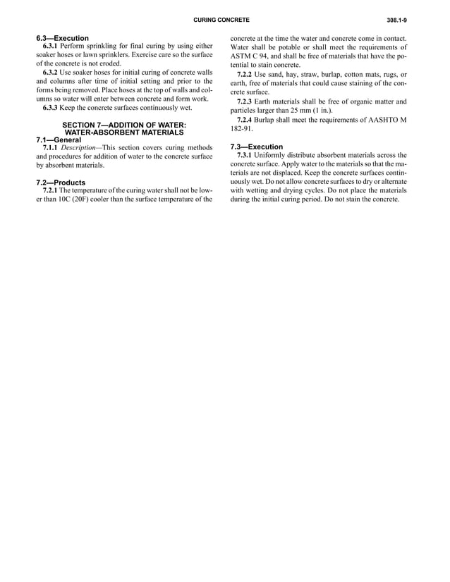 308.1 98 sandard specification for curing concrete | PDF