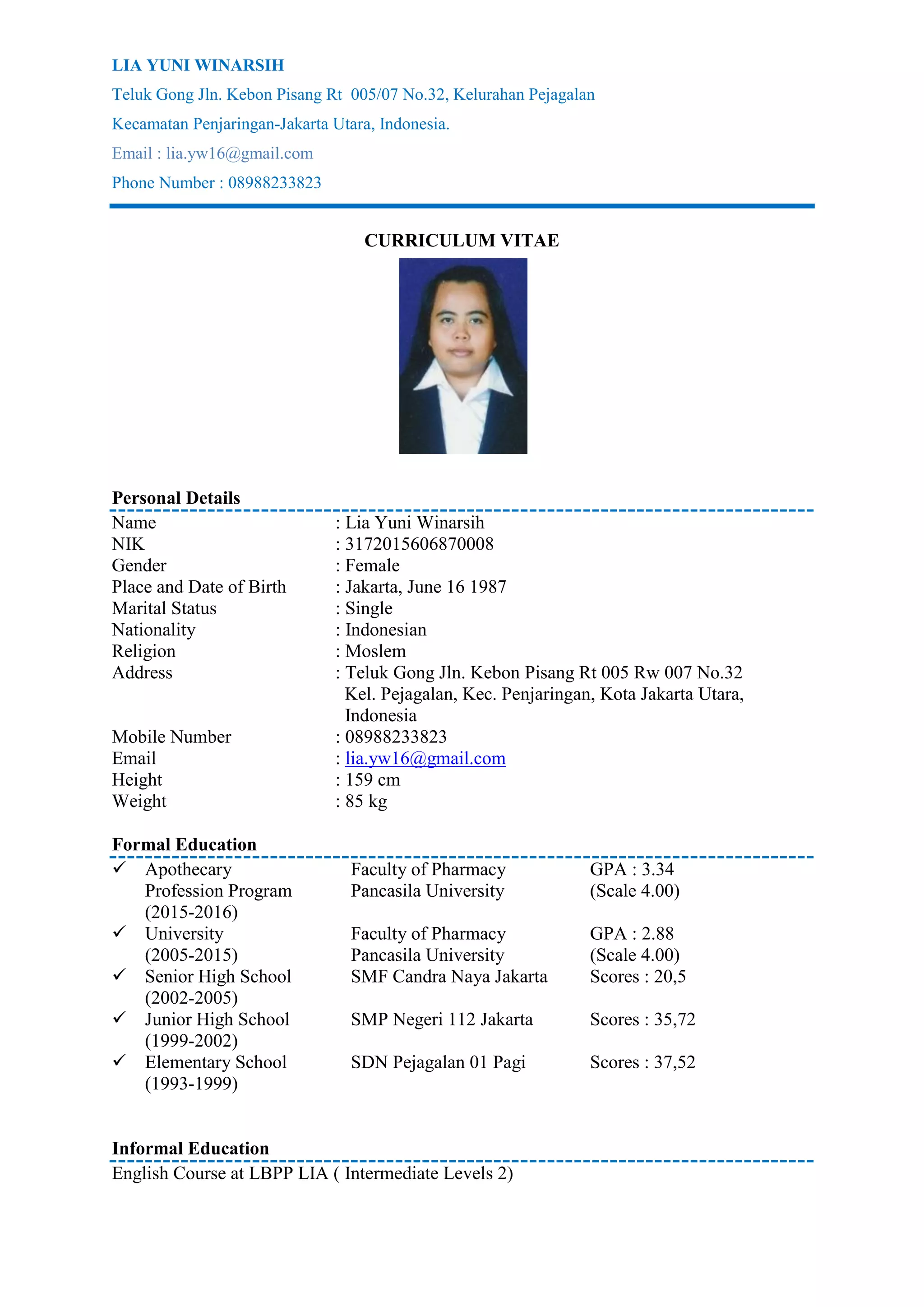 Curriculum Vitae lia | PDF