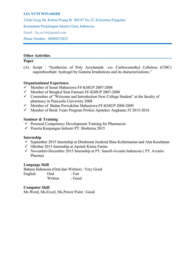 Curriculum Vitae lia | PDF