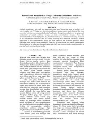 Pemanfaatan Baterai Bekas Sebagai Elektroda Konduktansi Sederhana | PDF