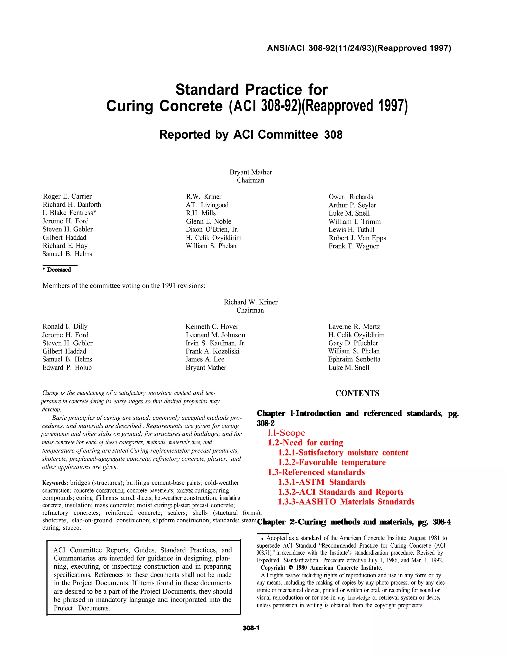 308 92 standard practice for curing concrete (reapproved 1 | PDF