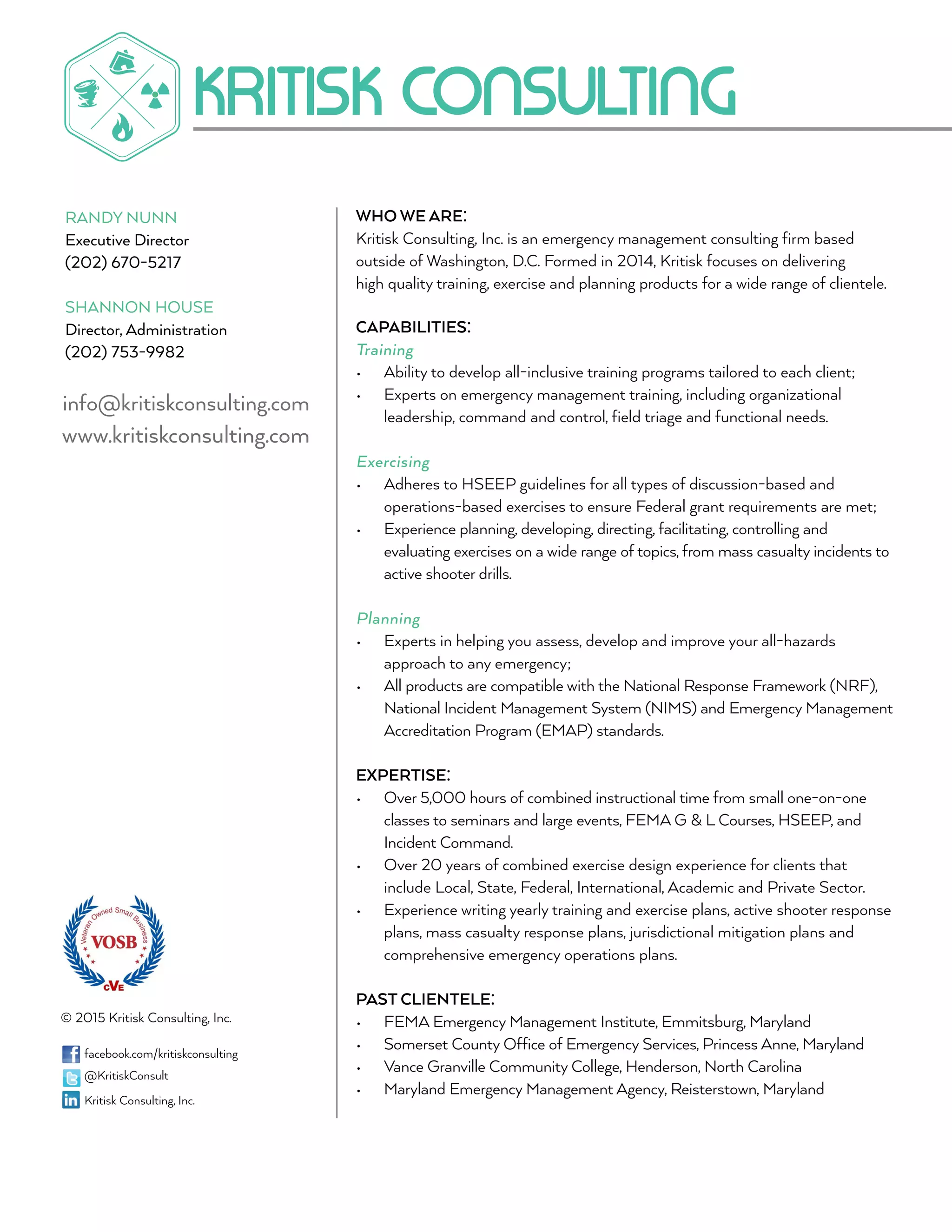 Kritisk Consulting Capability Statement | PDF