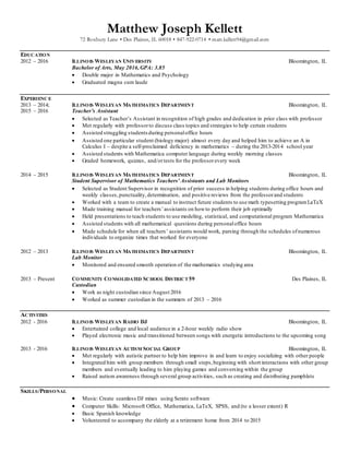 Matthew Kellett Resume | PDF