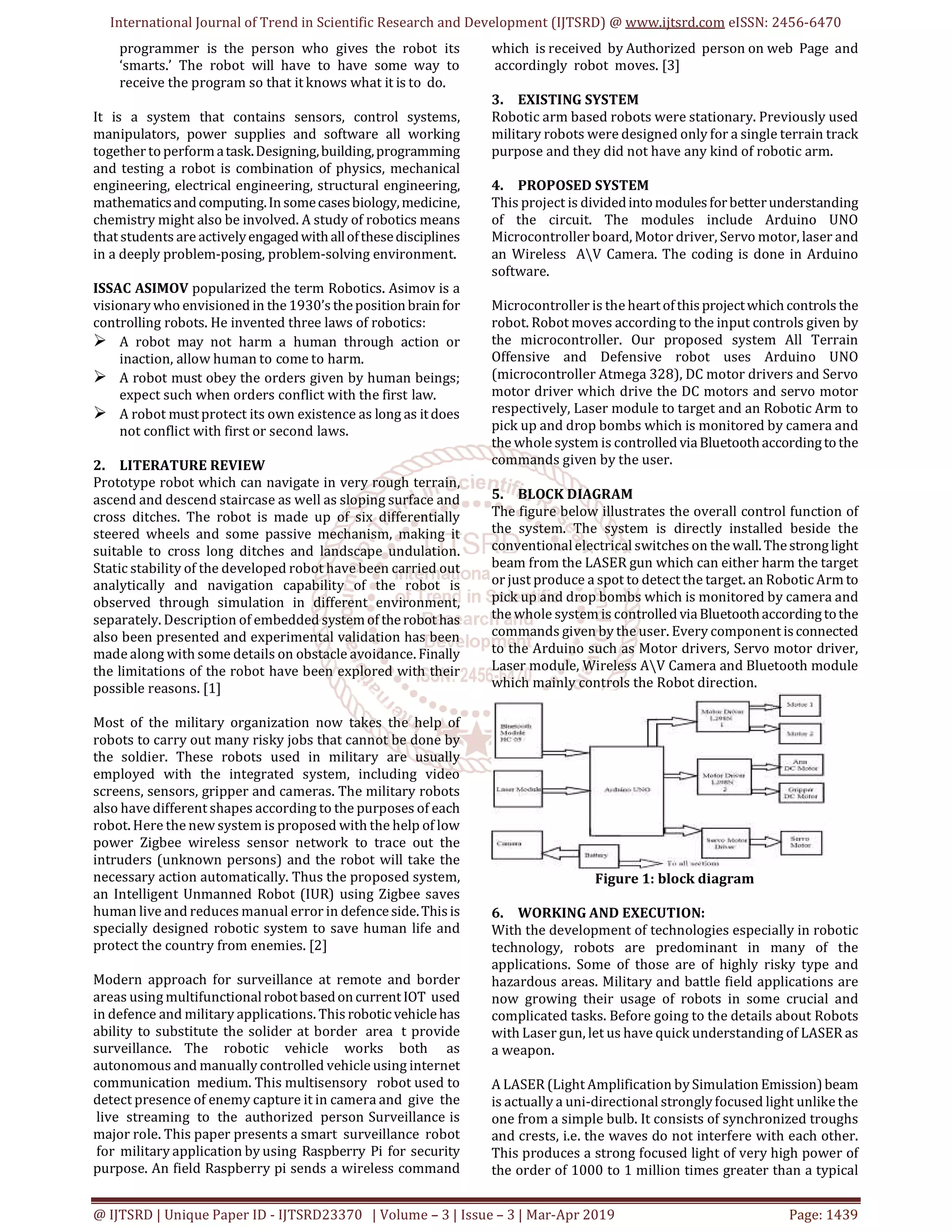 All Terrain Offensive and Defensive Robot | PDF