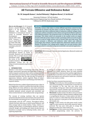 All Terrain Offensive and Defensive Robot | PDF