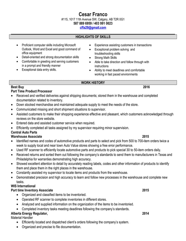 LEVIS RESUME | DOC | Logistics | Business
