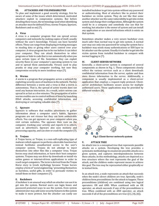 Designing Security Assessment of Client Server System using Attack Tree Modeling | PDF