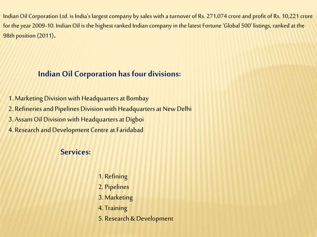 KESHAV IOCL PROJECT | PPTX | Commodities | Economy