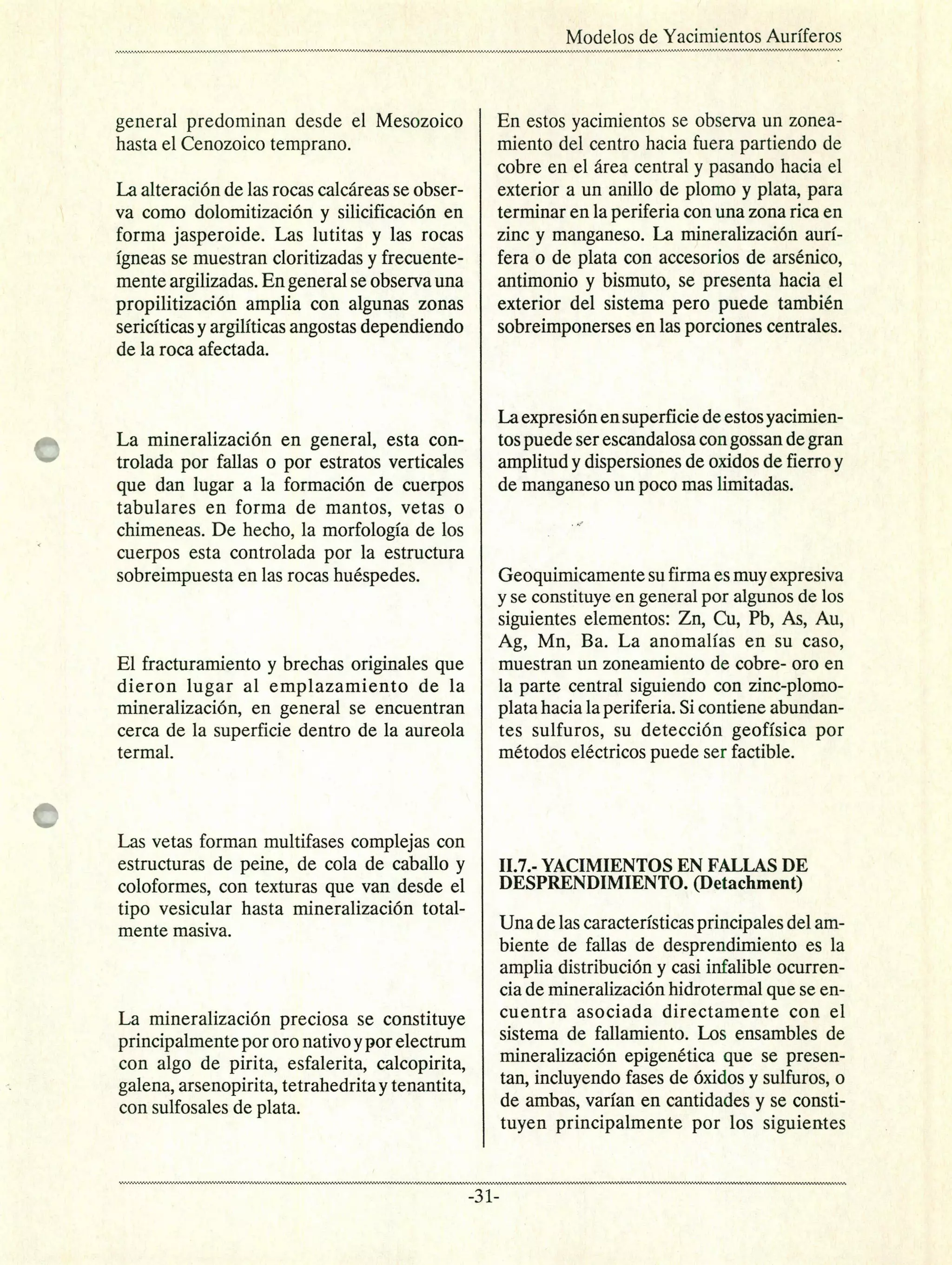 Modelos de yacimientos auríferos, su utilización en méxico | PDF