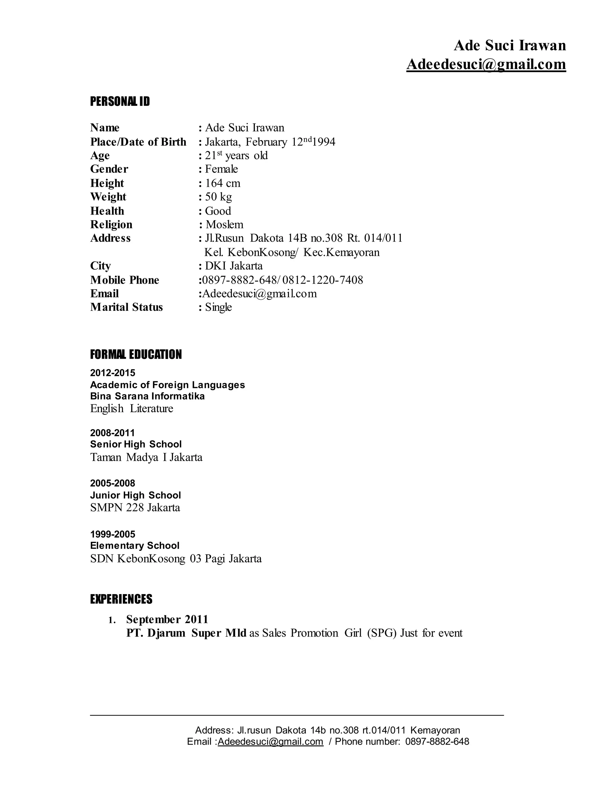 Ade's CV | PDF
