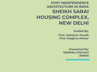 Sheikh sarai hosing, New Delhi. | PDF