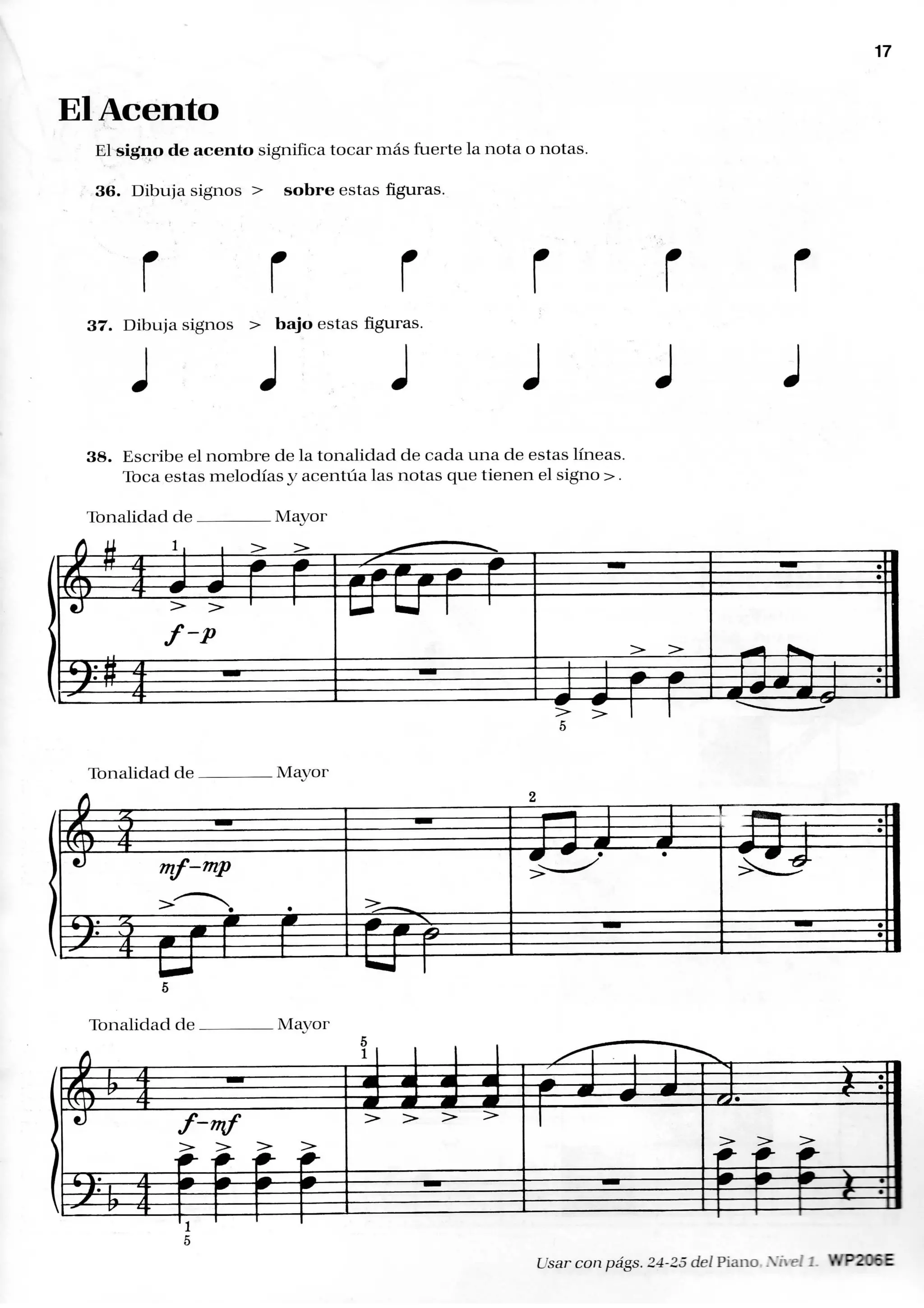 309387603 piano-basico-de-bastien-teoria-nivel-1-por-james-bastien | PDF