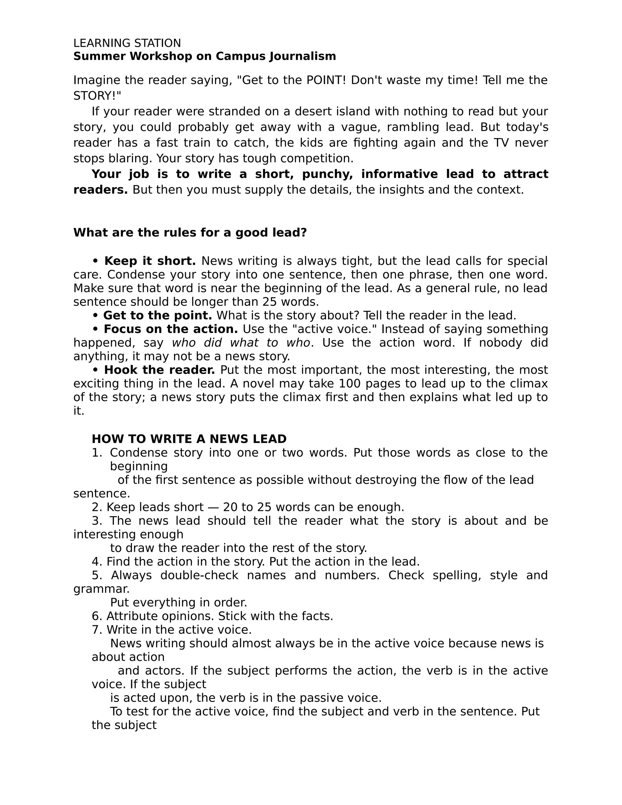 News Writing Topic for Journalism in School | PDF