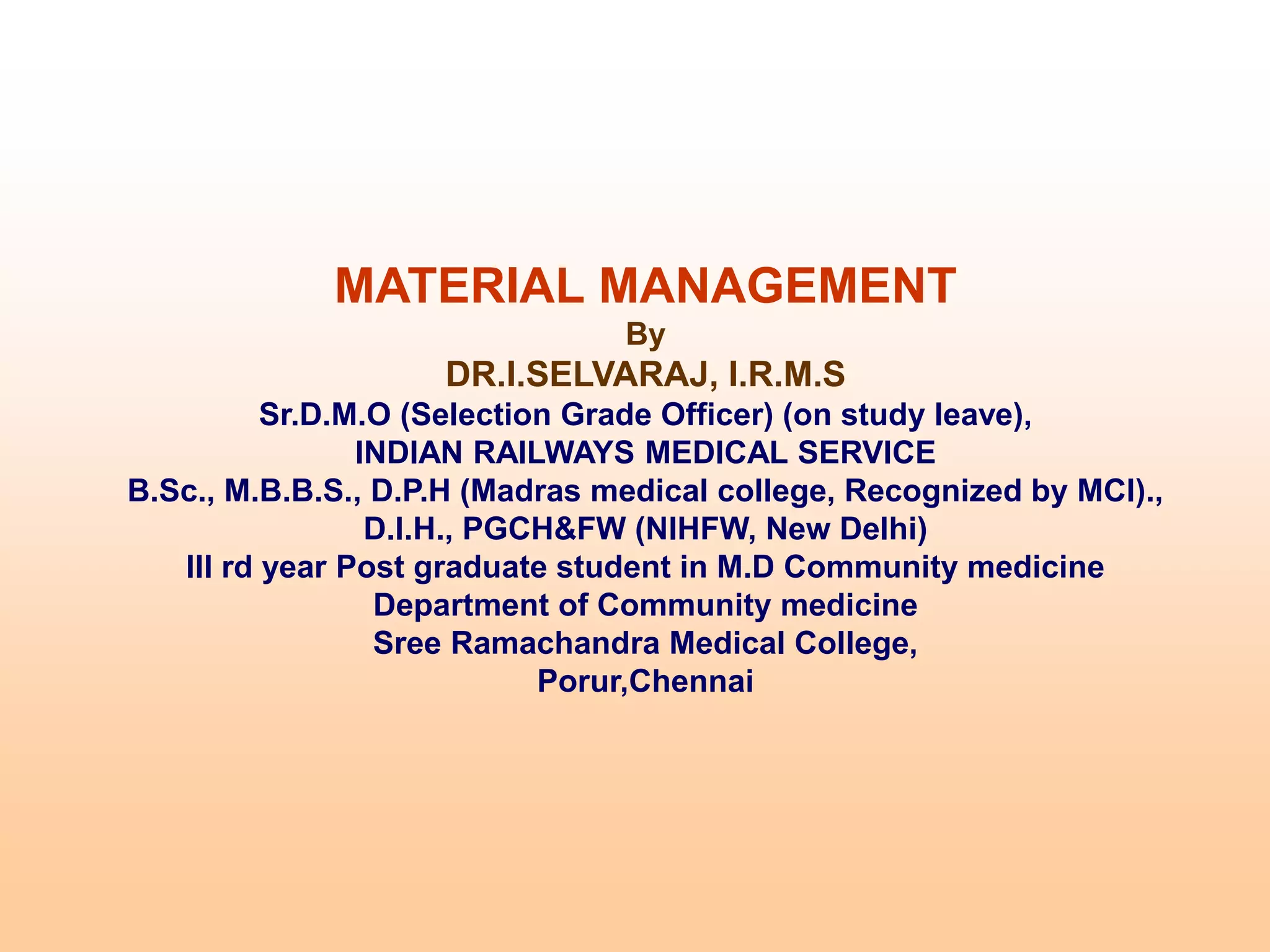Material Management | PPT